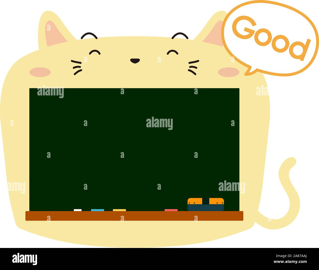 This is a illustration of Cute Cat blackboard Stock Vector Image & Art ...