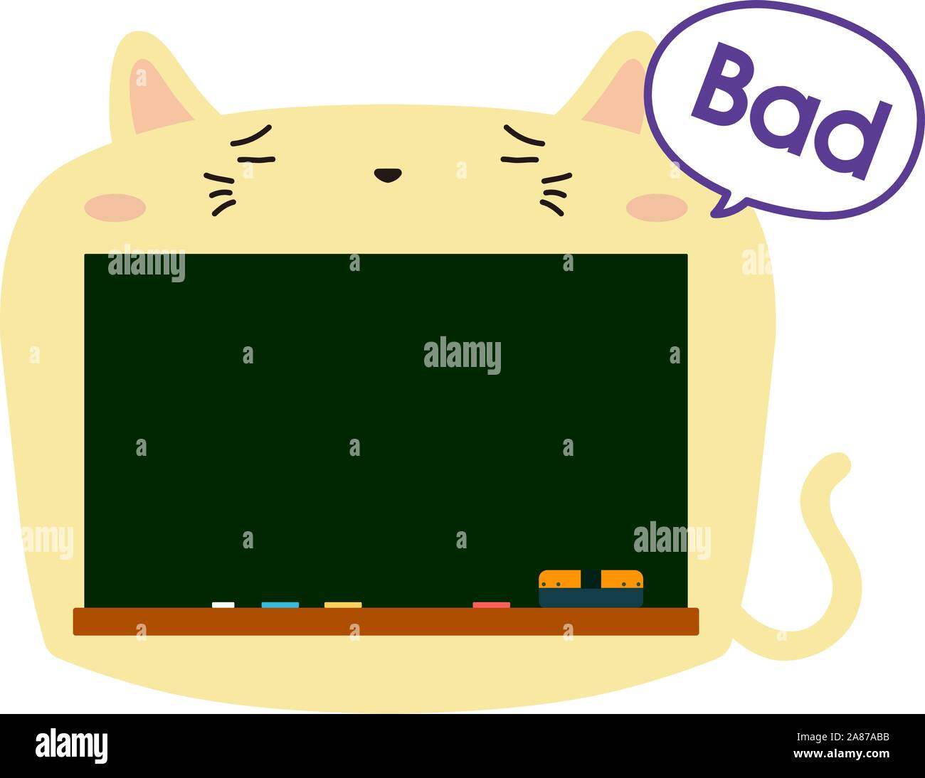 This is a illustration of Cute Cat blackboard Stock Vector Image & Art ...