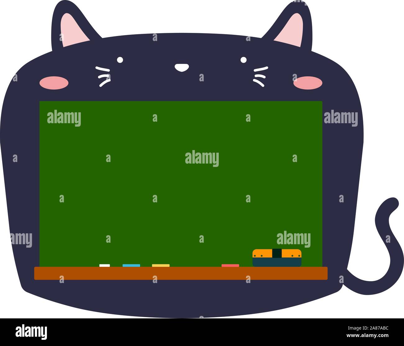 This is a illustration of Cute Cat blackboard Stock Vector Image & Art ...