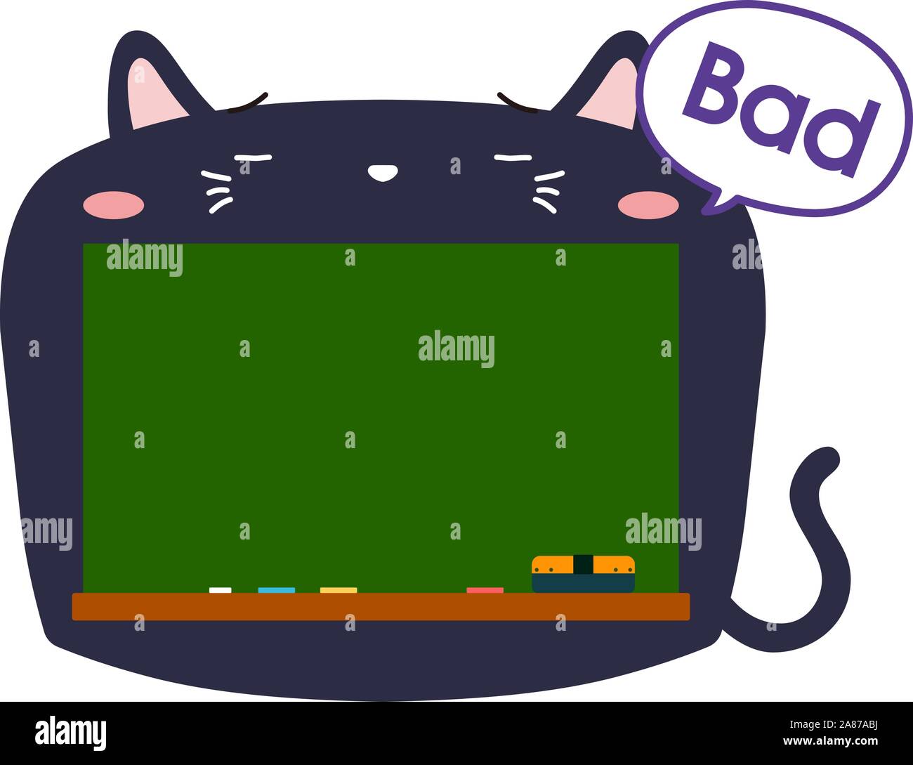 This is a illustration of Cute Cat blackboard Stock Vector Image & Art ...