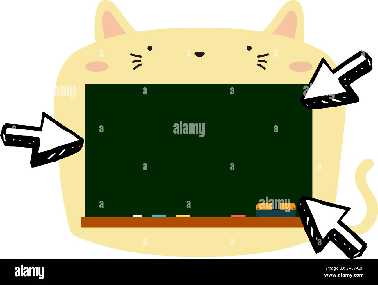 This is a illustration of Cute Cat blackboard Stock Vector Image & Art ...