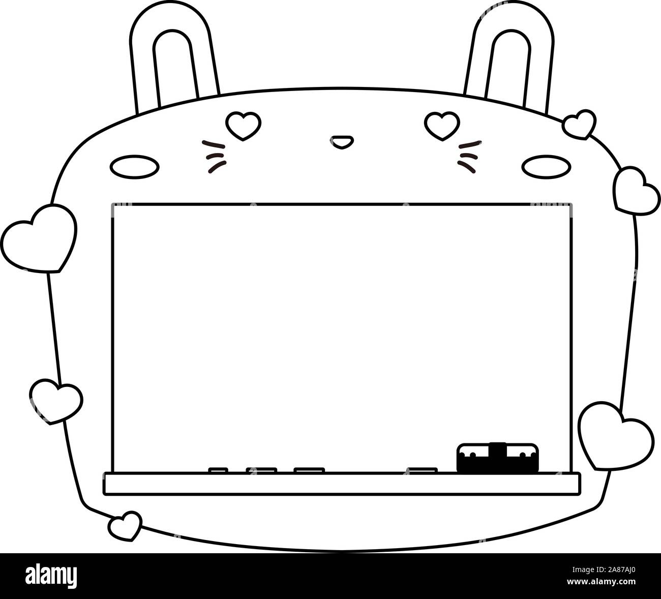 This is a illustration of Cute Rabbit blackboard Stock Vector Image ...