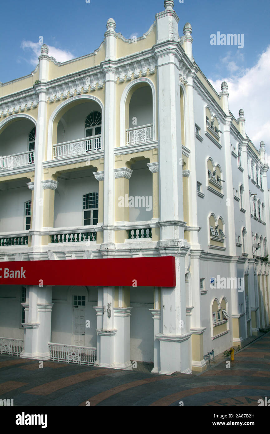 Renovated British colonial bank building in the Old Town Ipoh, Perak ...
