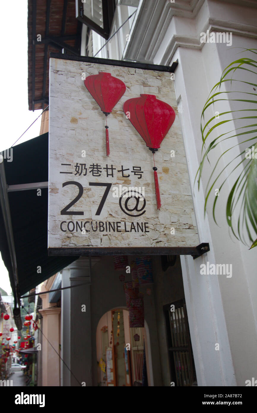 Shop sign in Concubine Lane in the Old Town of Ipoh, Perak, Malaysia ...