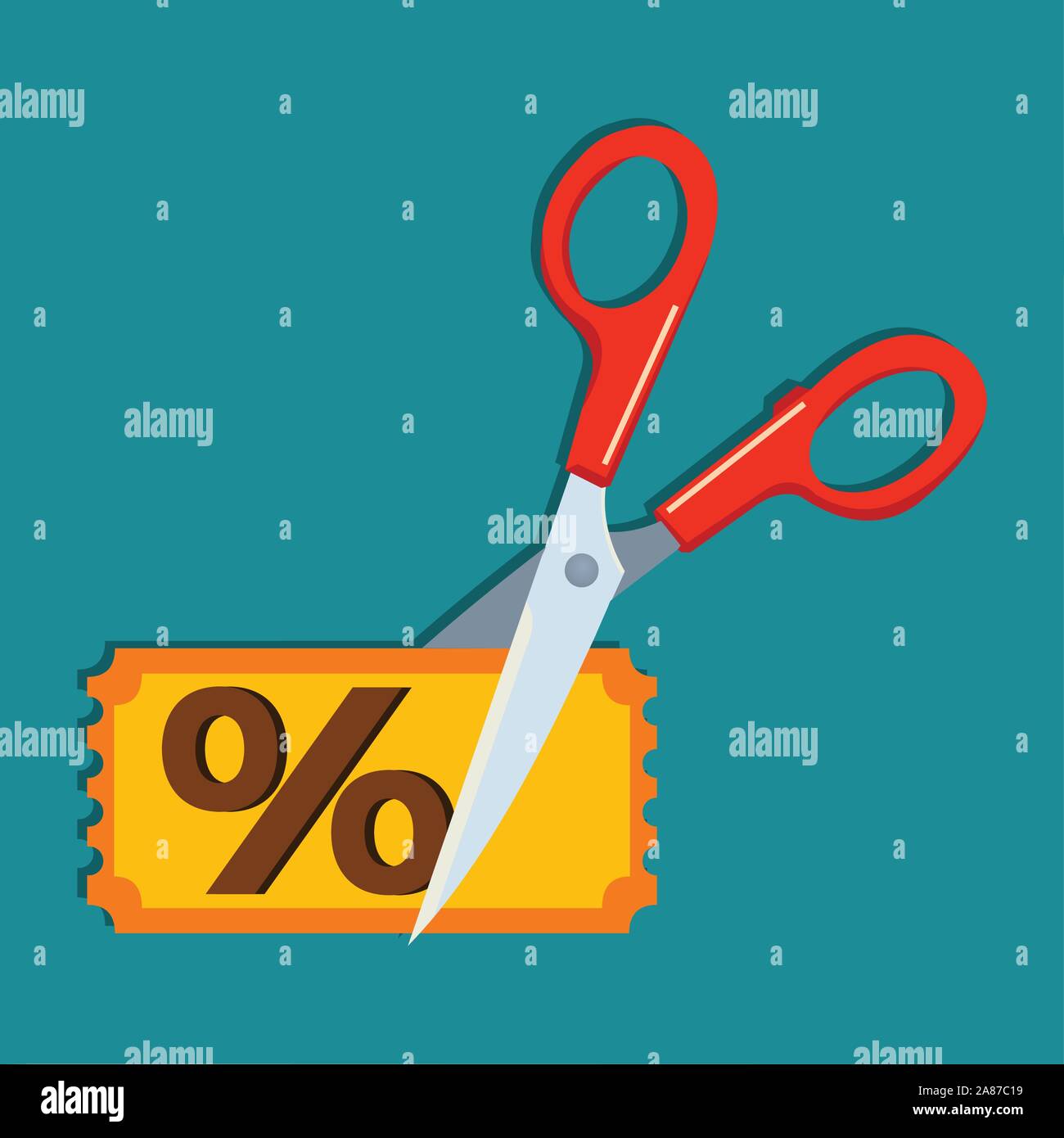 scissors cut discount card for price cut symbol concept vector ...