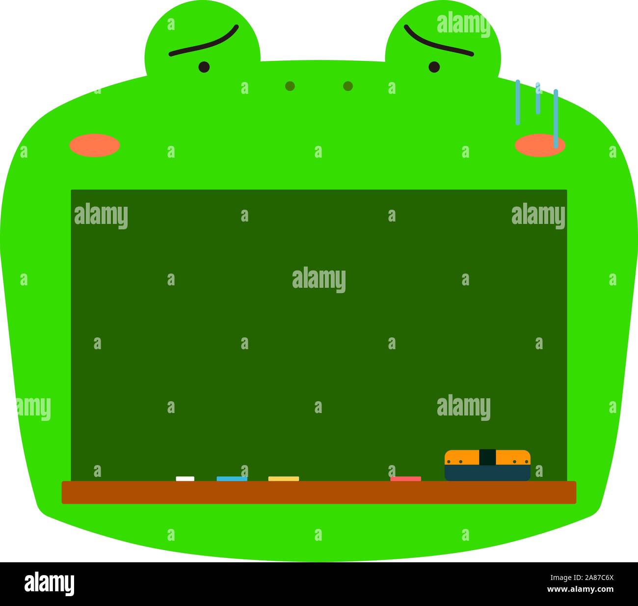 This is a illustration of Cute frog blackboard Stock Vector Image & Art ...