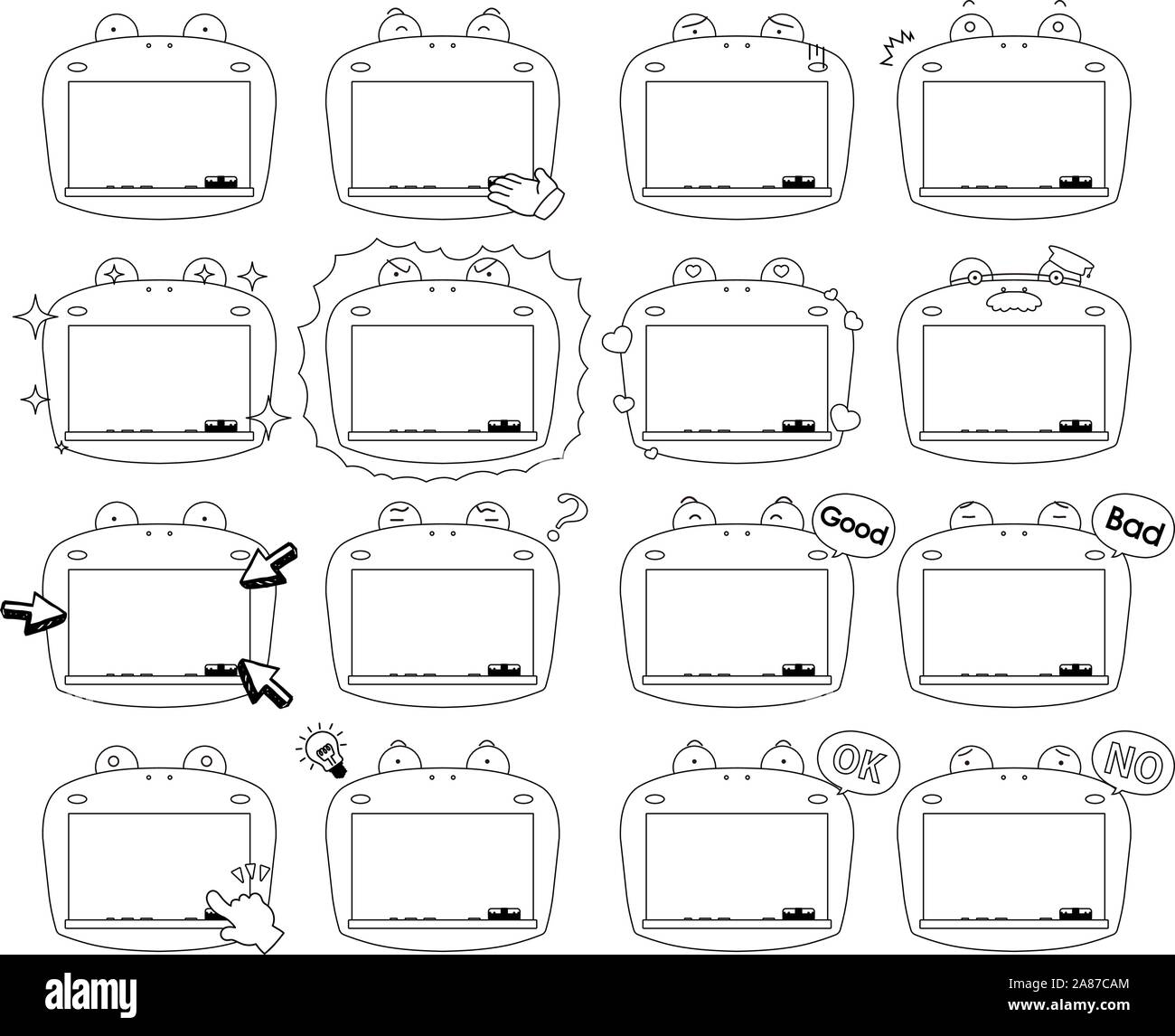 This is a illustration of Cute frog blackboard Stock Vector Image & Art ...