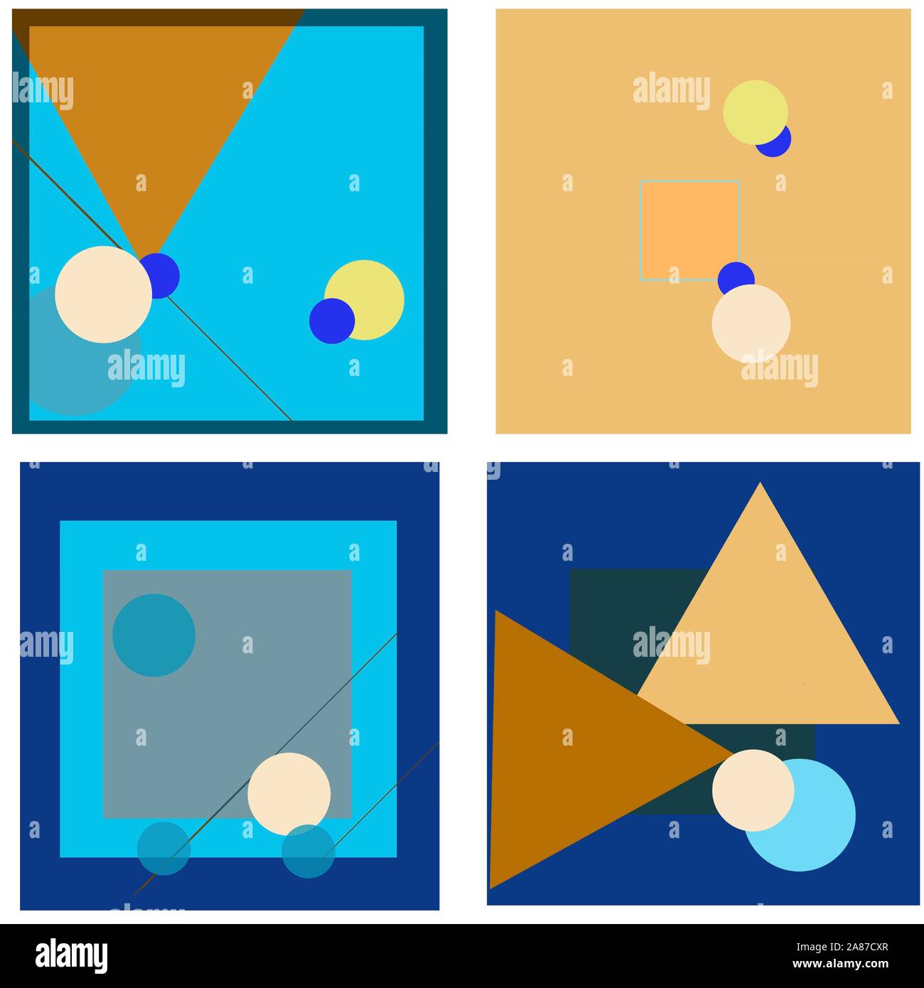 Block colour set of four Stock Photo - Alamy