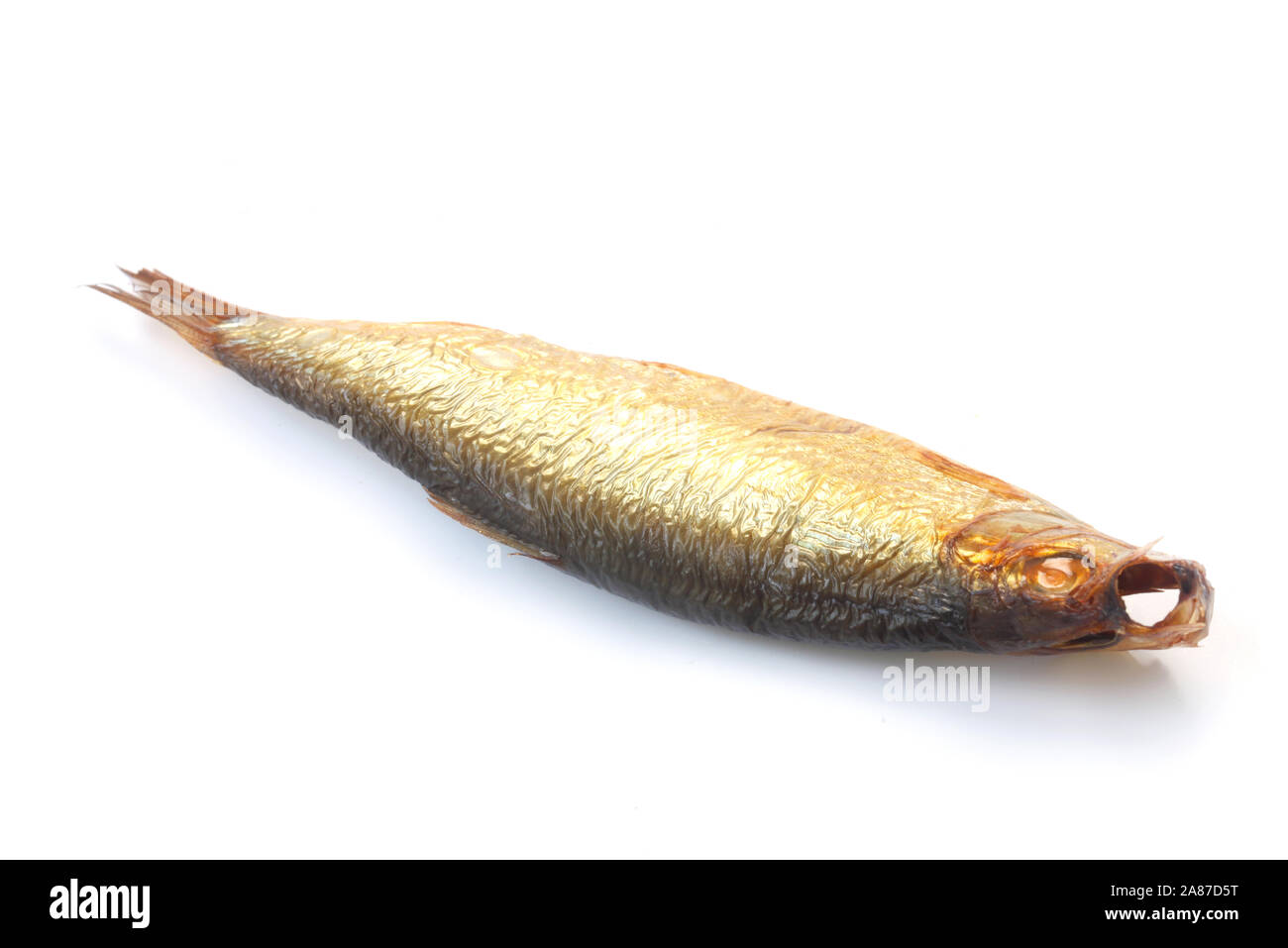 Smoked Sprat Isolated On White Stock Photo - Alamy
