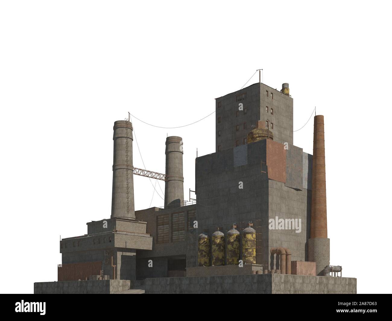 Industrial building of the future concept isolated on white background ...