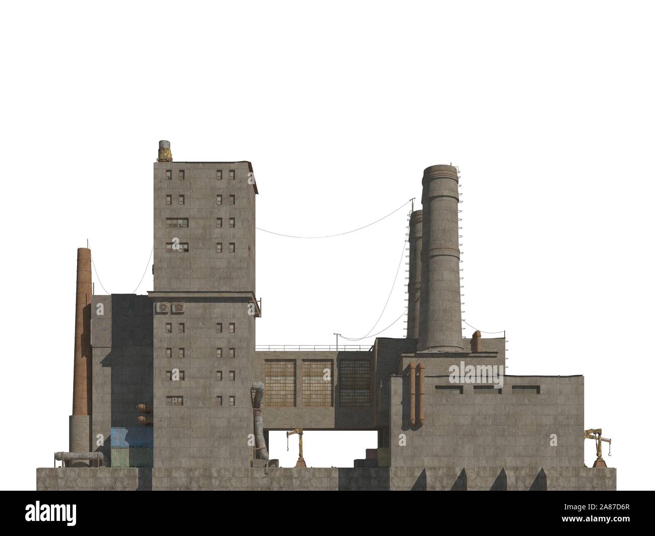 Industrial building of the future concept isolated on white background ...
