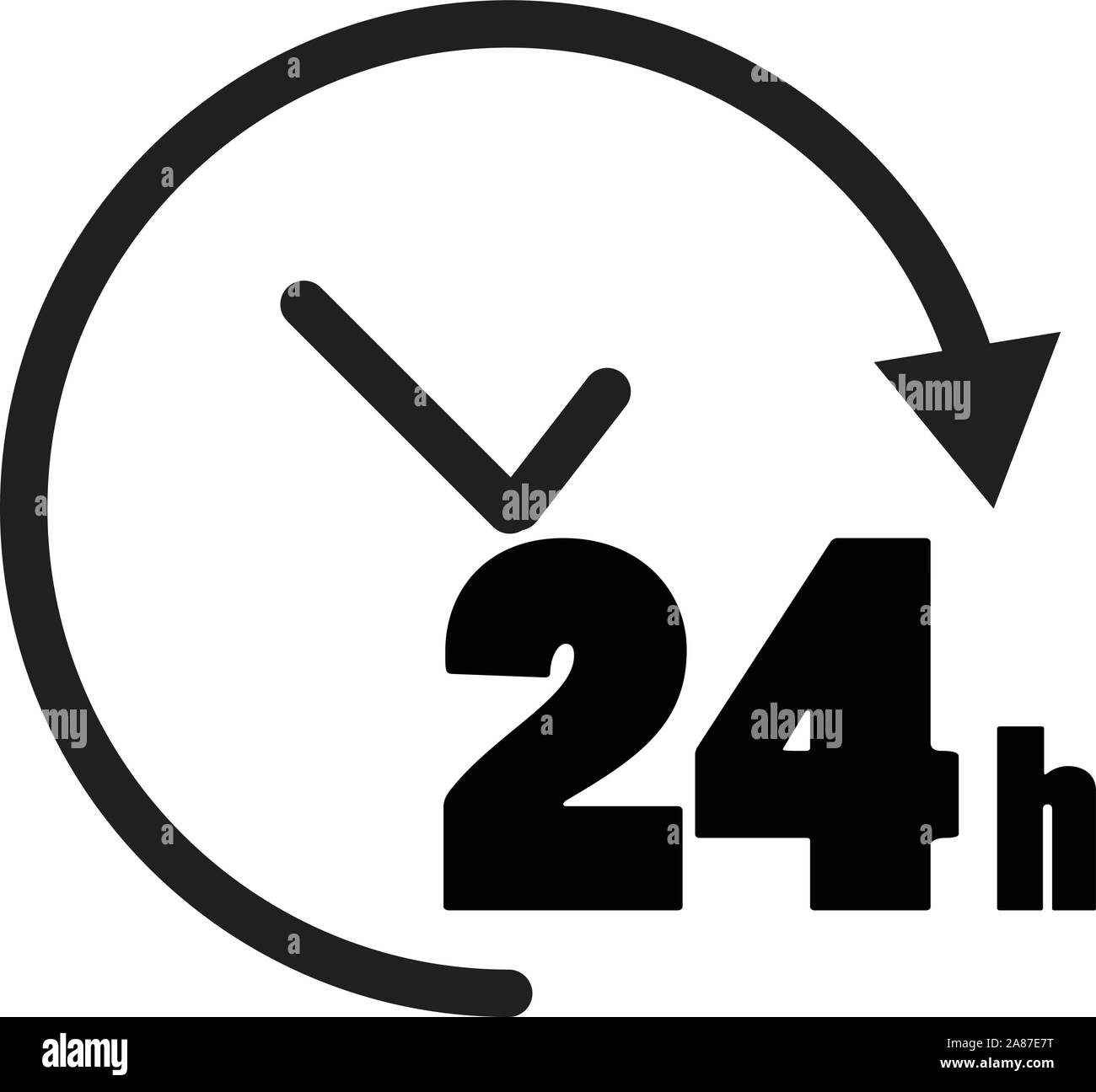 24 hours icon on white background. 24 hours sign. flat style Stock ...
