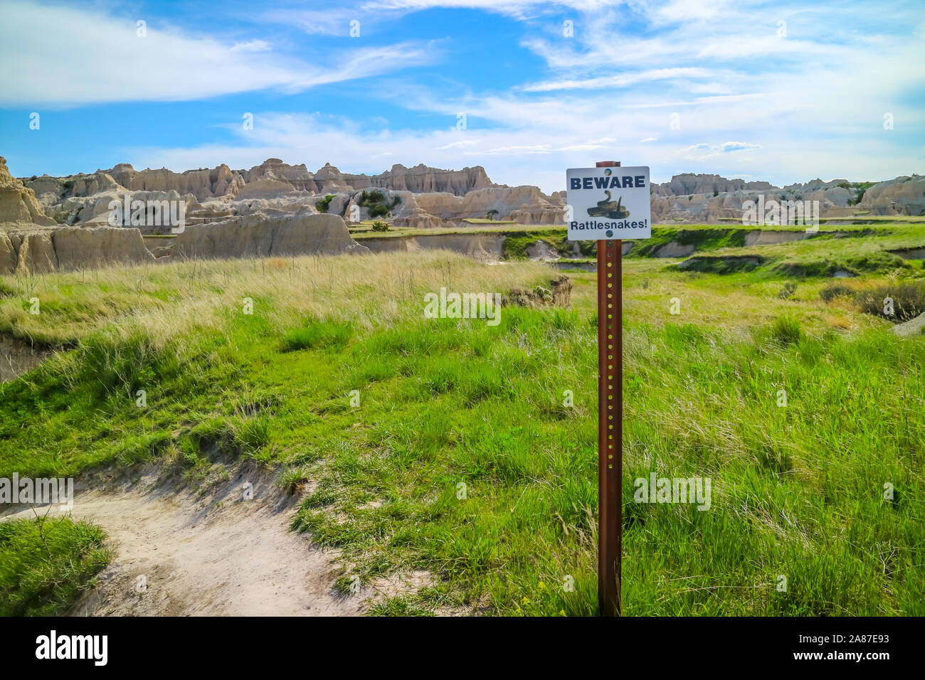 Badlands road sign hi-res stock photography and images - Alamy
