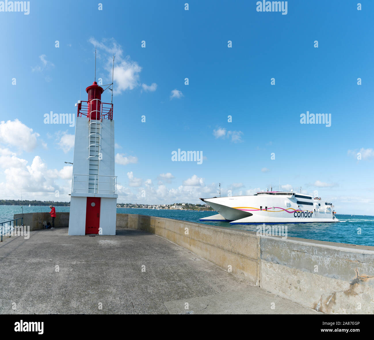 Saint-Malo, Ille-et-Vilaine / France - 19 August 2019: the Condor ferry ...