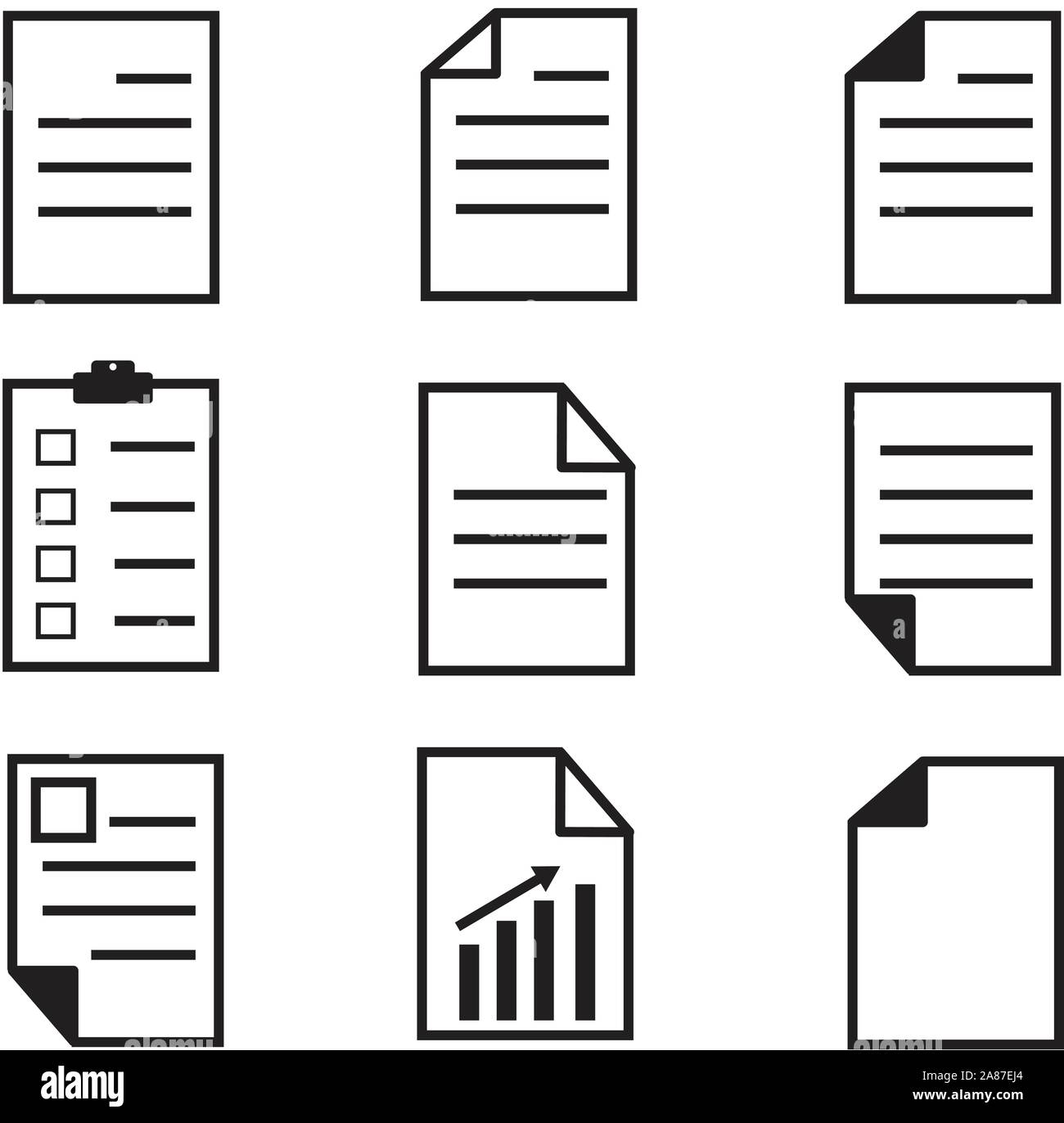document icon on white background. flat style design. document sign ...