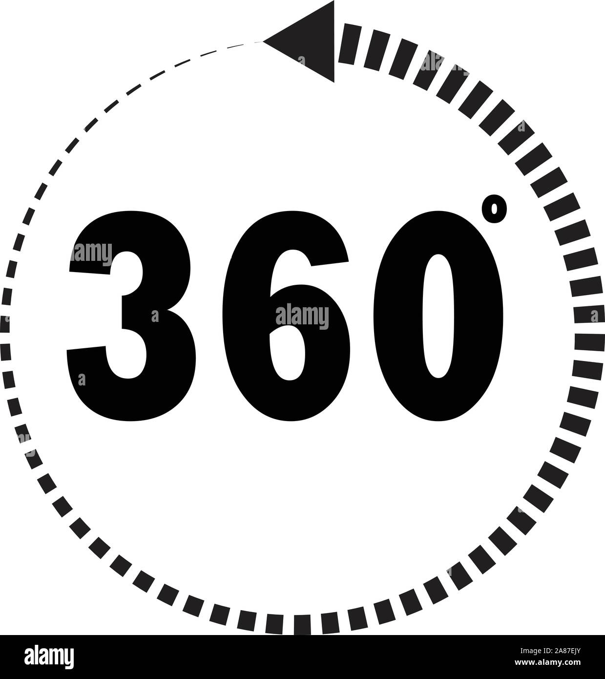 360 degrees icon on white background. flat style. 360 degrees sign ...