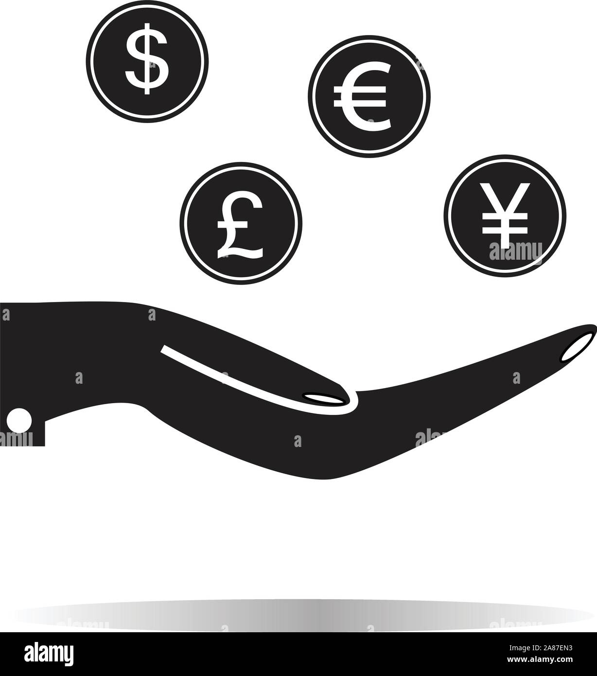 pictograph of money in hand icon on white background. money in hand ...