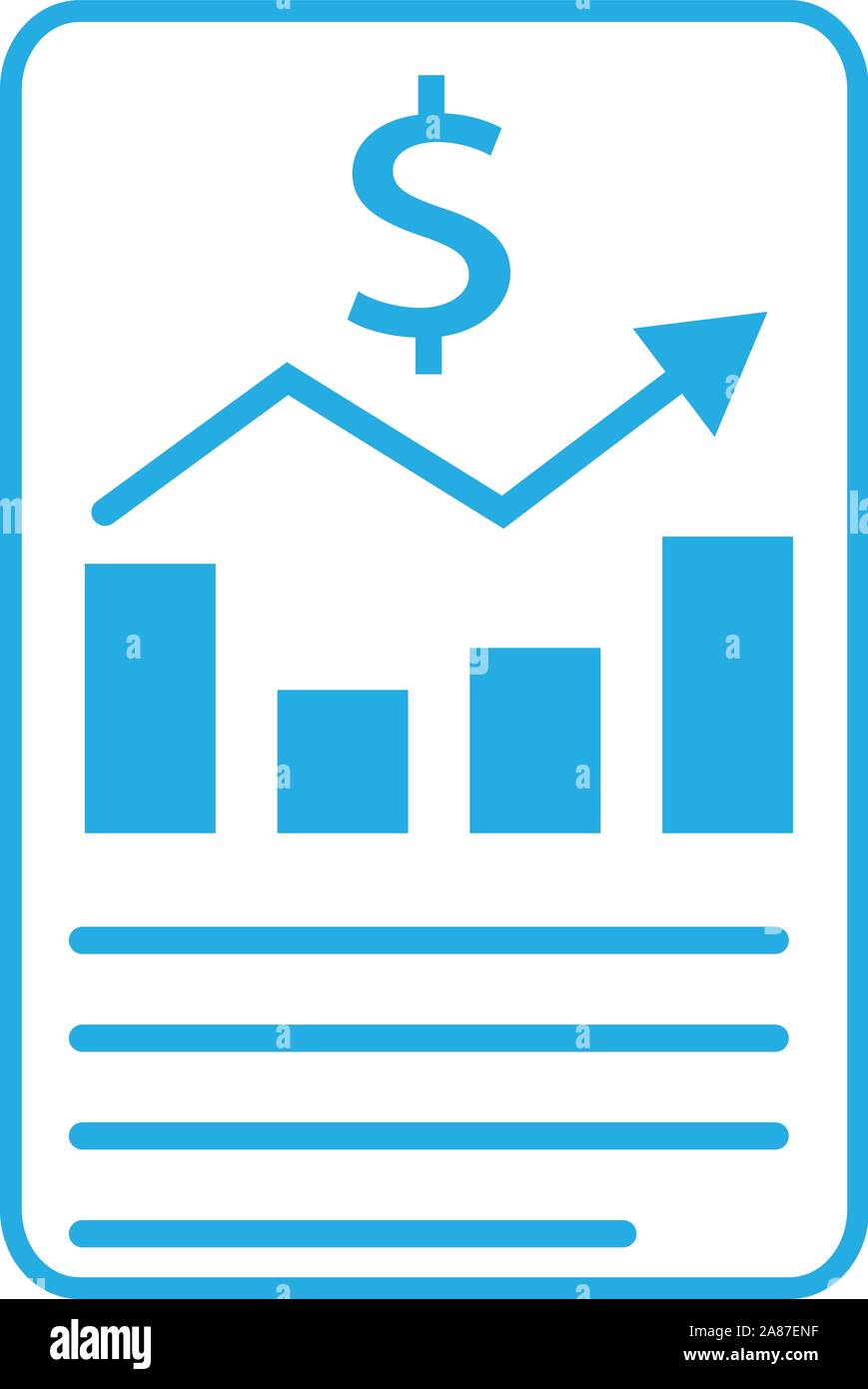 financial report icon on white background. financial report sign. flat ...