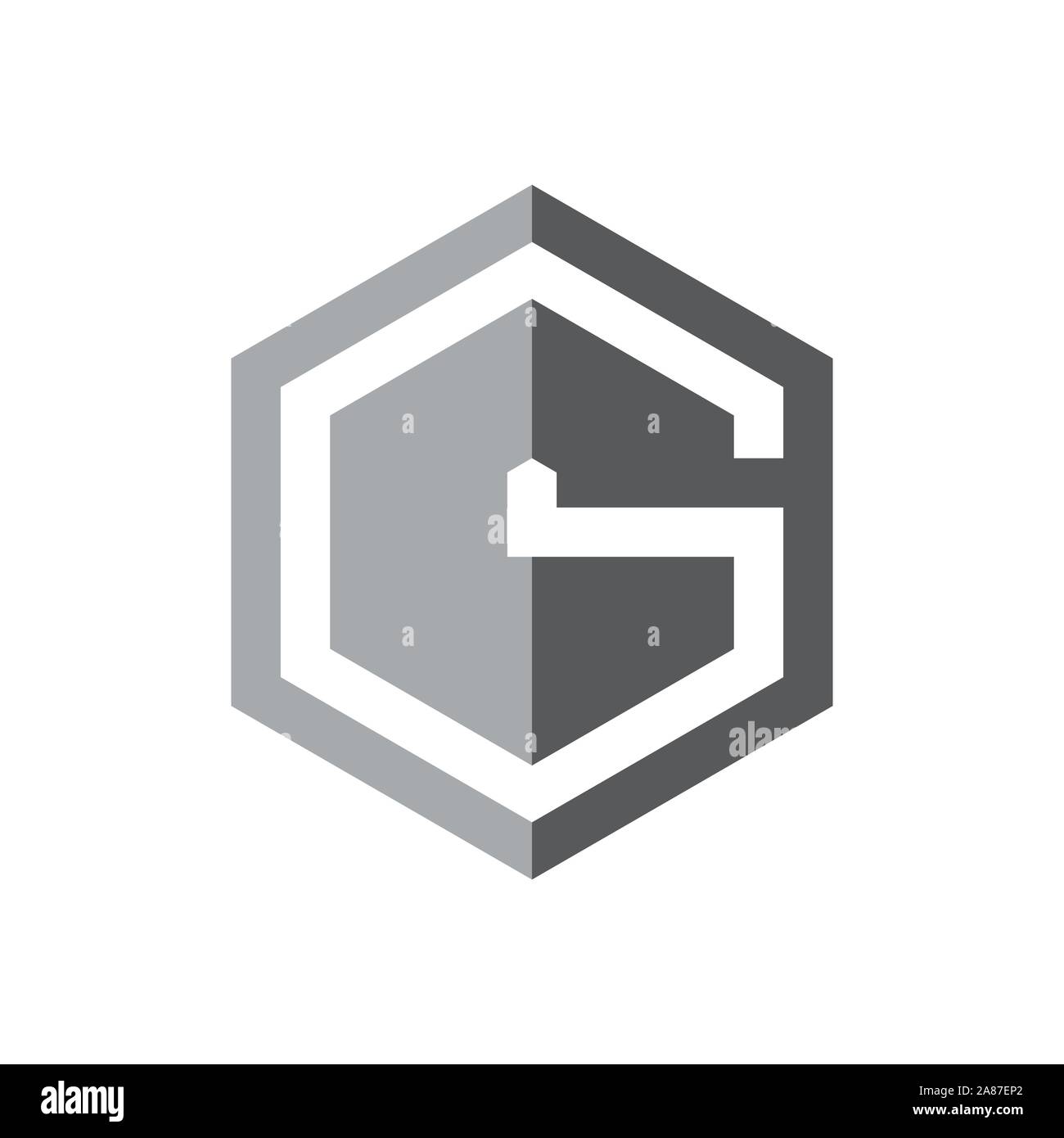 letter g hexagonal negative space geometric logo Stock Vector Image ...