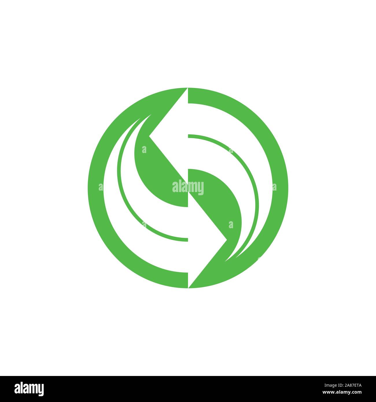 circle rotation green recycle geometric symbol vector Stock Vector ...