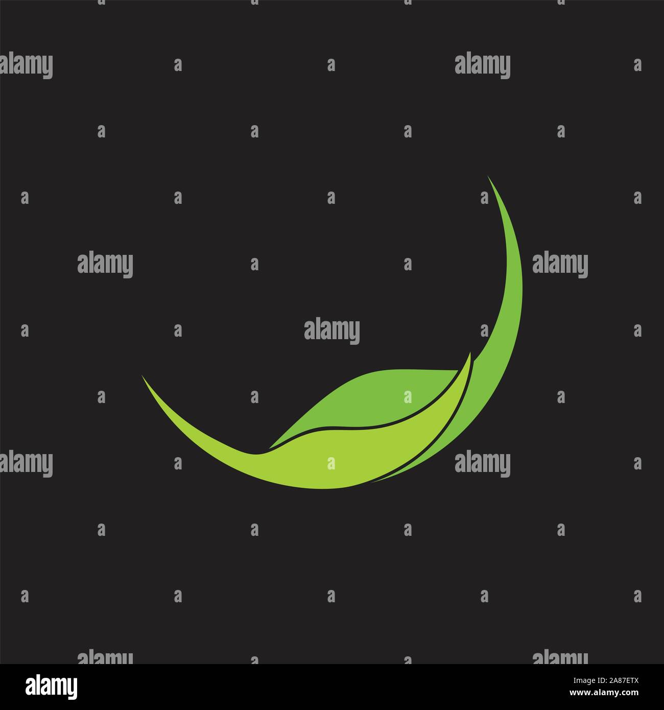 linked green leaf global abstract natural logo vector Stock Vector ...