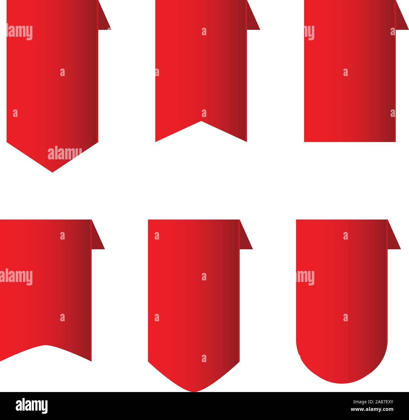 red ribbon set on white background. vector red ribbon banner. silk tape ...