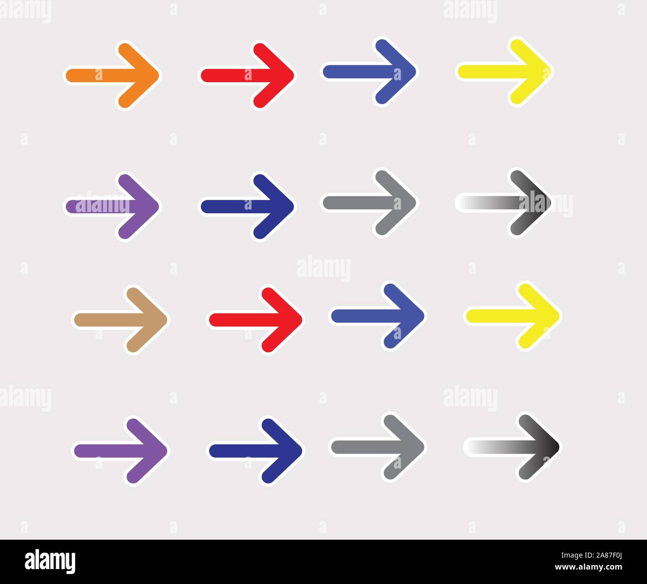set multicolor arrows icon on white background. set multicolor arrows ...