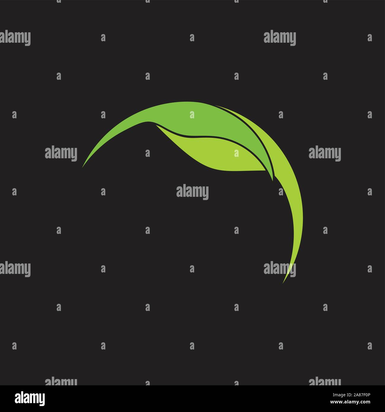 linked green leaf global abstract natural logo vector Stock Vector ...