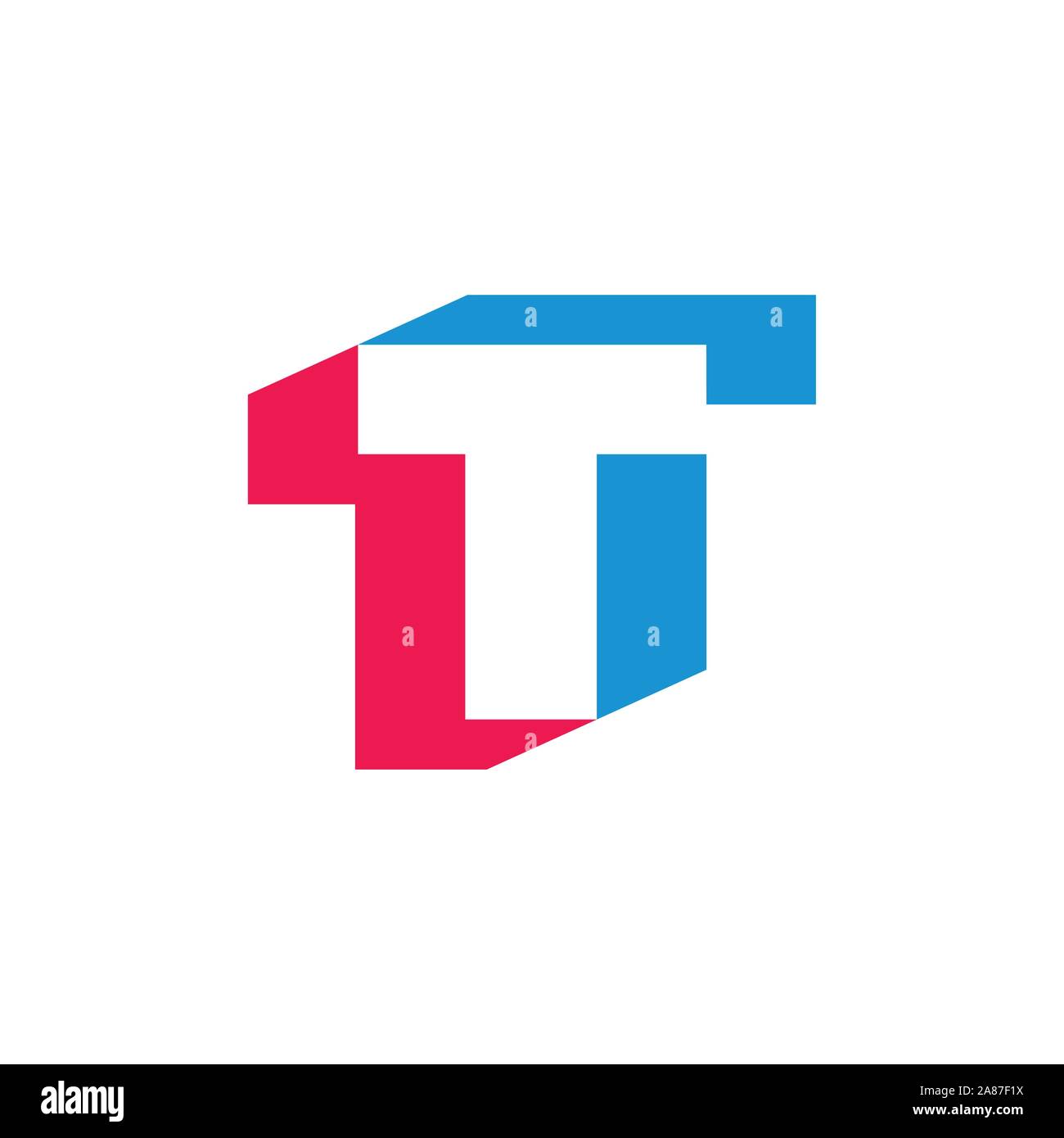 letter t colorful negative space geometric logo vector Stock Vector ...
