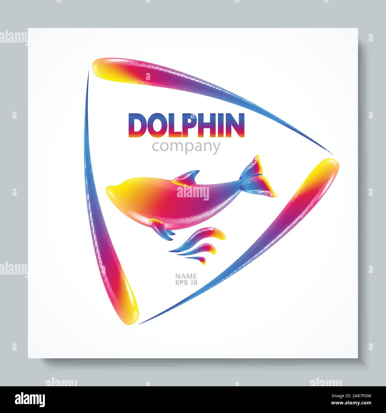 Luxury image logo Rainbow Dolphin. To design postcards, brochures ...