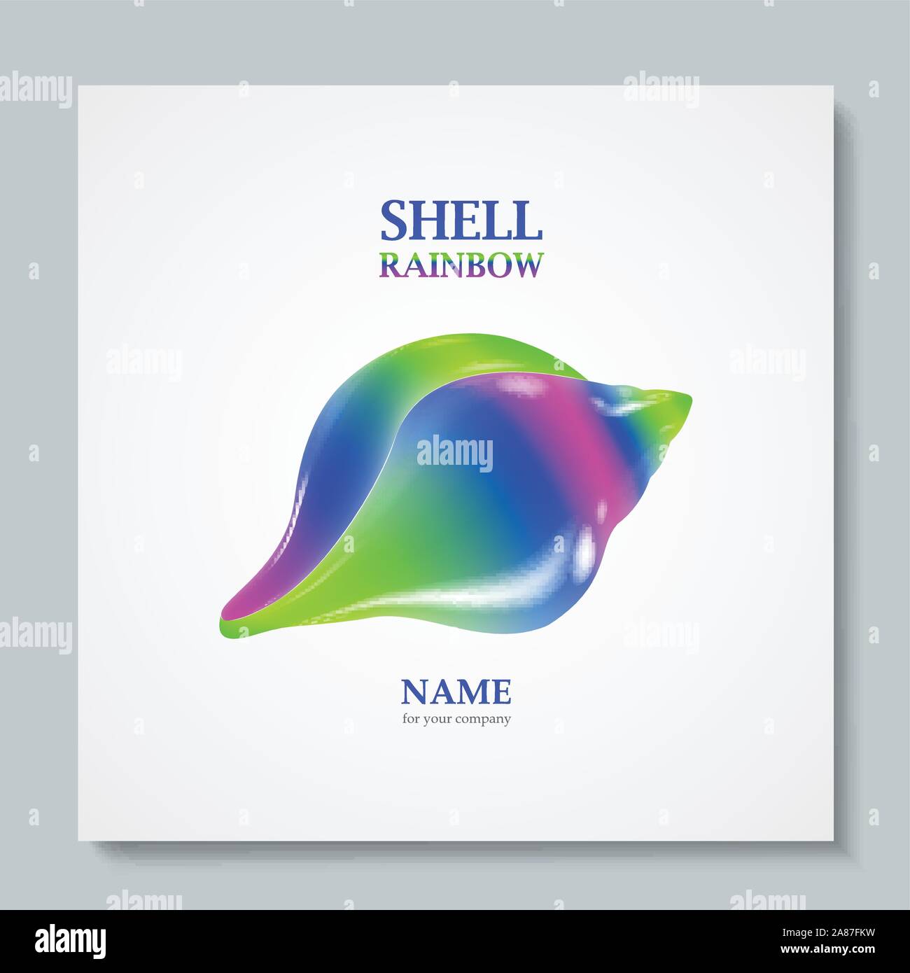 Luxury image logo Rainbow Seashell. To design postcards, brochures ...