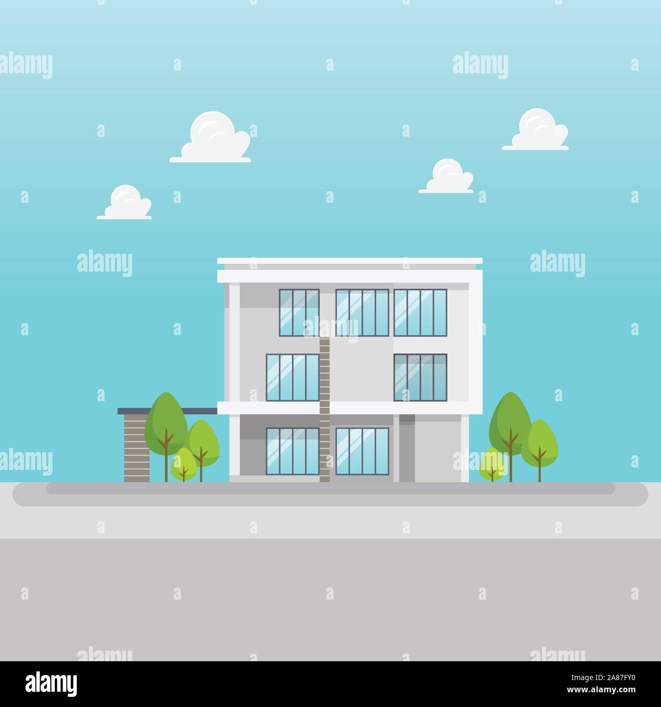 Front view modern office building Stock Vector Images - Alamy