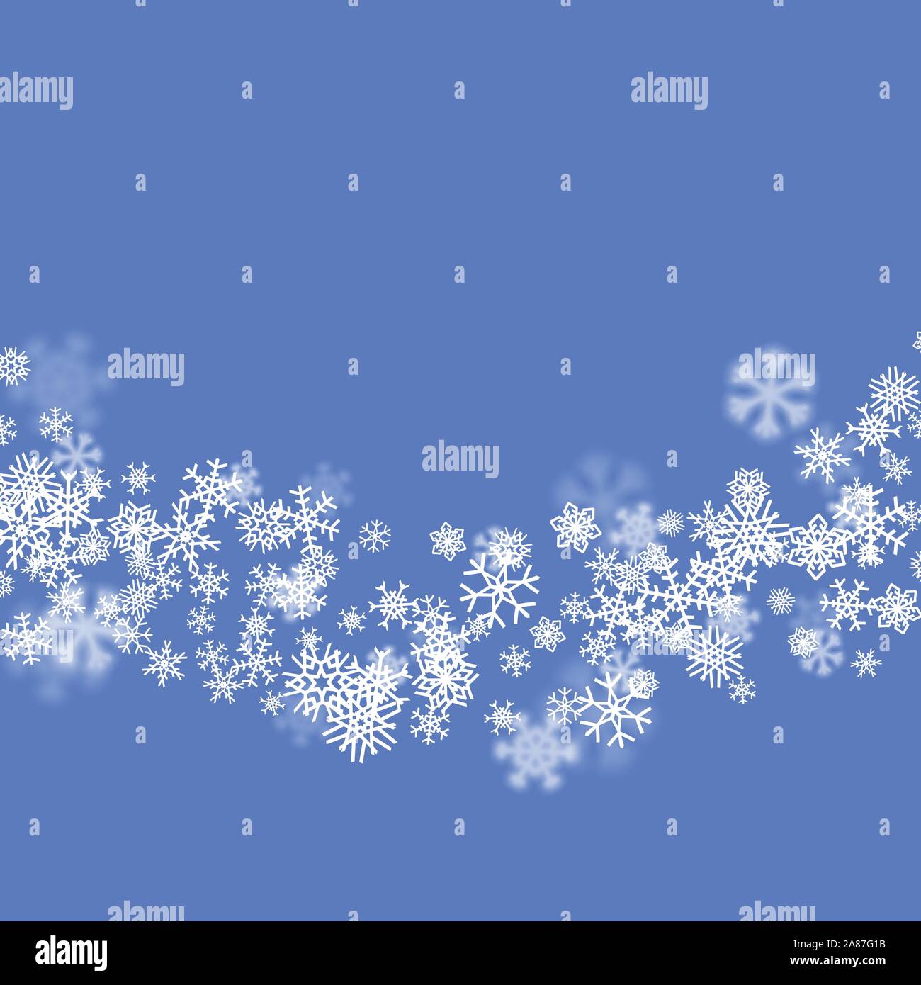 Christmas snow background with scattered snowflakes falling in winter ...