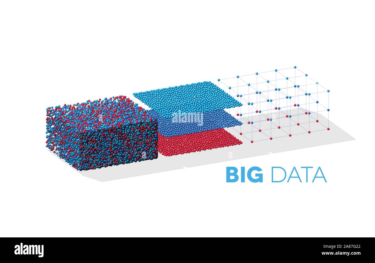 Big data illustration with structuring map reduce process Stock Vector ...