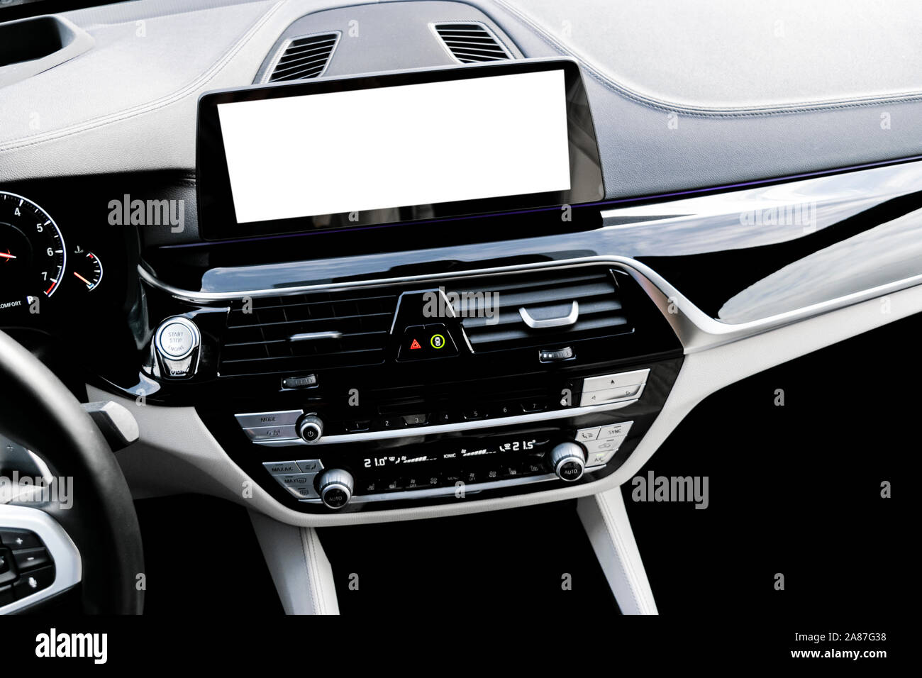 Monitor in car with isolated blank screen use for navigation maps and ...
