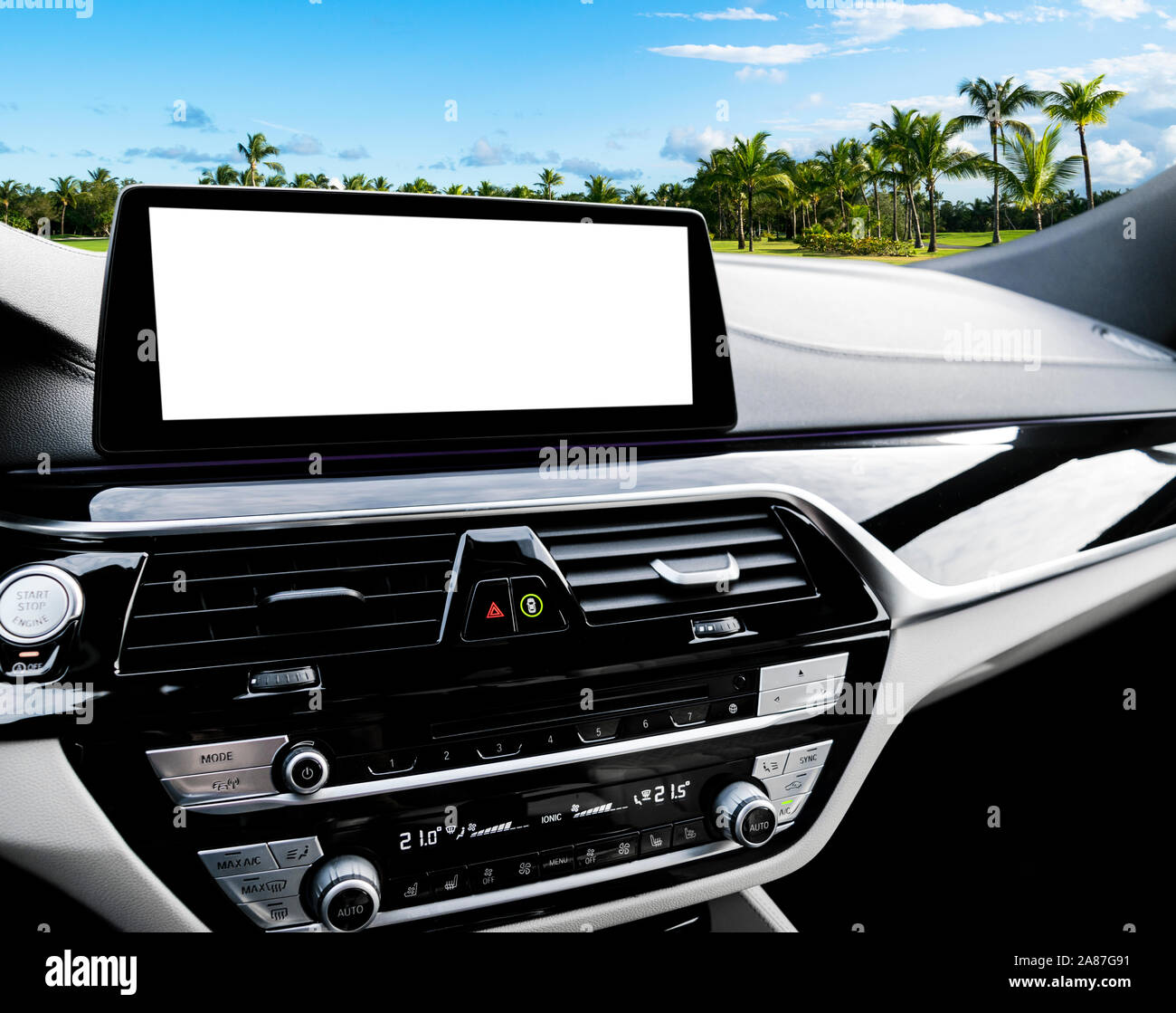 Monitor in car with isolated blank screen use for navigation maps and ...