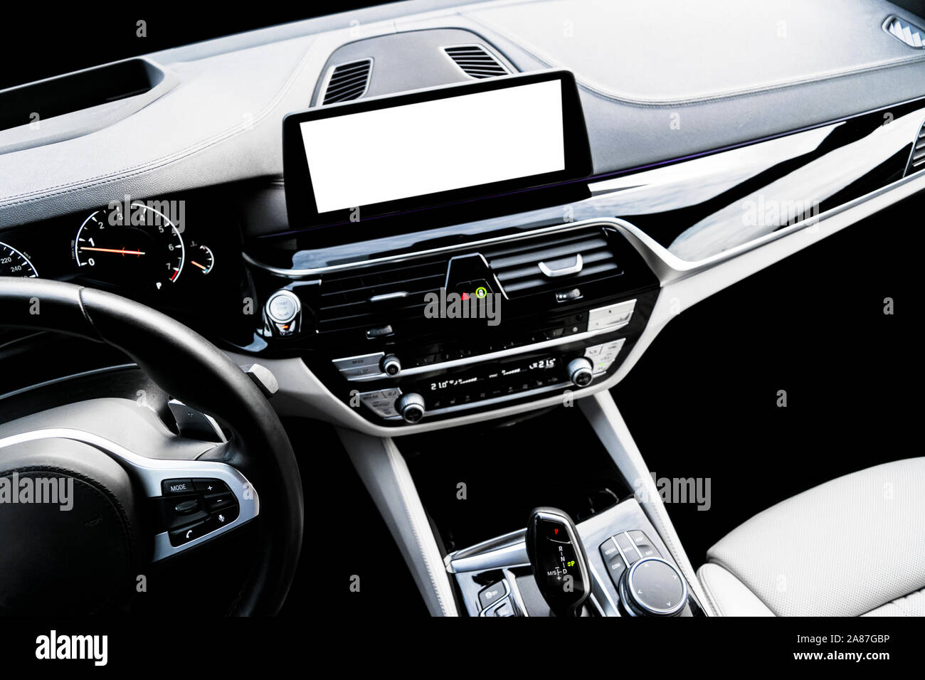 Monitor in car with isolated blank screen use for navigation maps and ...
