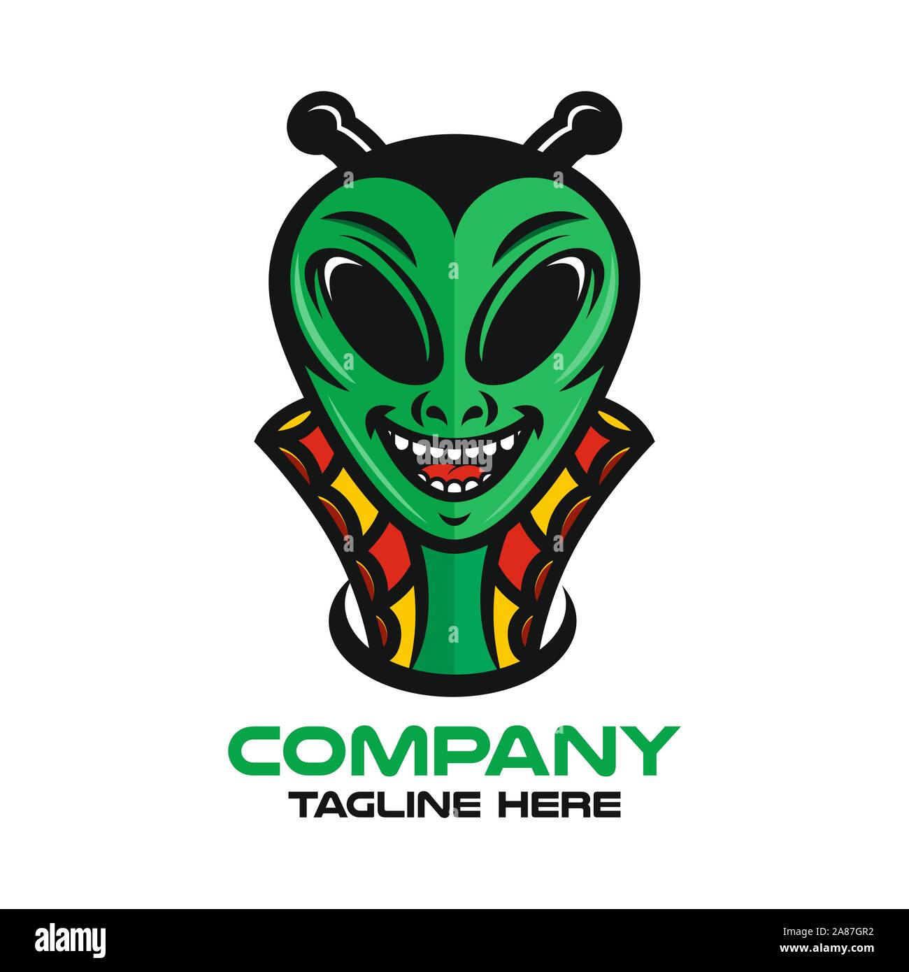 Modern mascot is an alien logo. Vector illustration Stock Vector Image ...