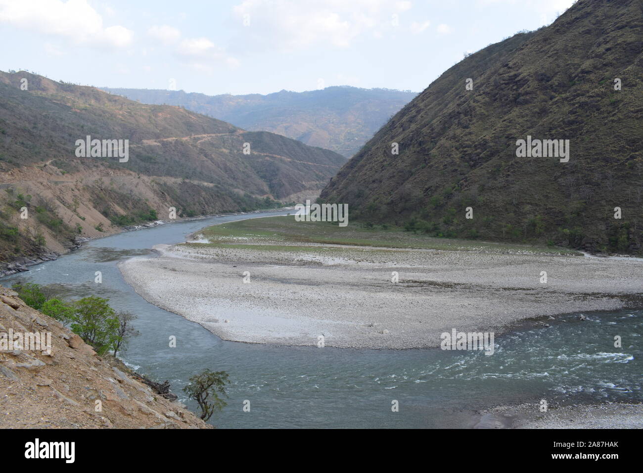 Beautiful scenery of Tamor River Nepal.The Tamor river is one of the ...