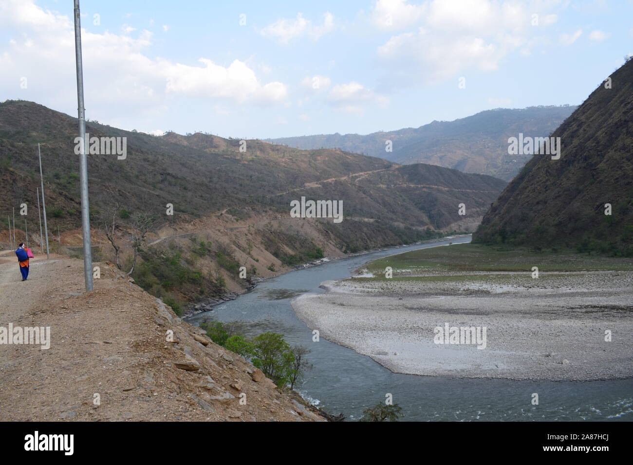 Beautiful scenery of Tamor River Nepal.The Tamor river is one of the ...