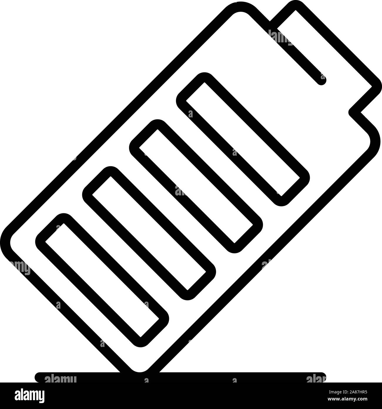 Battery tilted icon, outline style Stock Vector Image & Art - Alamy