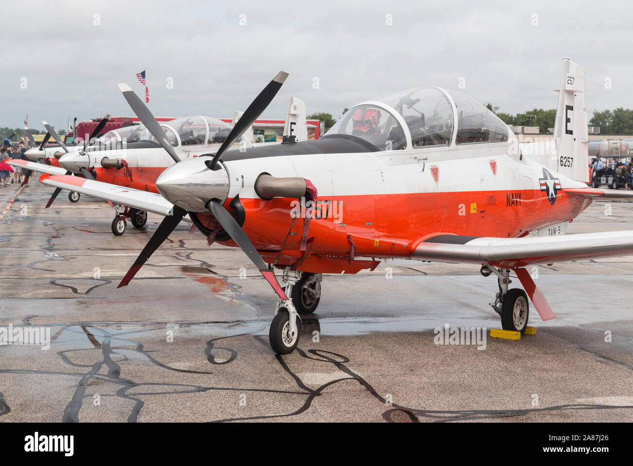 YPSILANTI, MICHIGAN / USA - August 26, 2018: A United States Navy T-45 ...