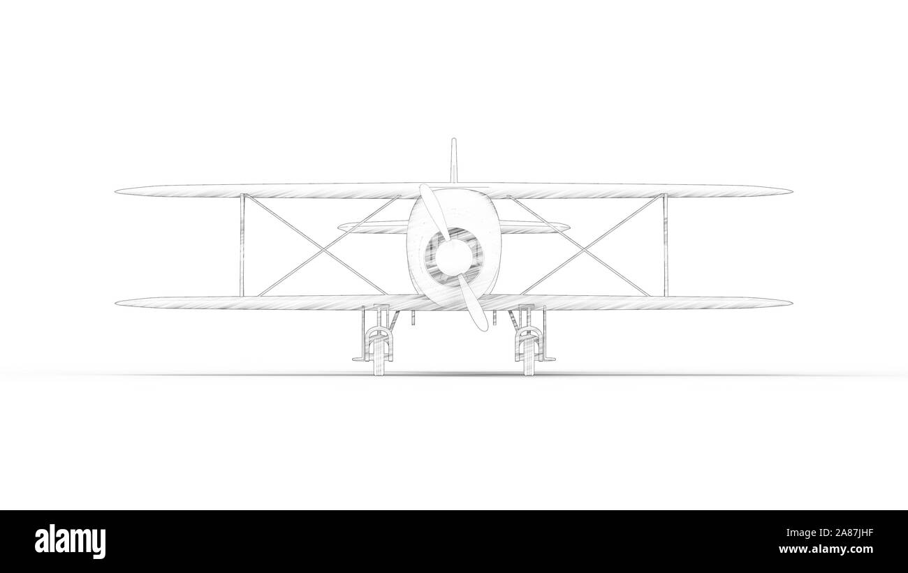 3d rendering of a bi plane isolated in white background Stock Photo - Alamy