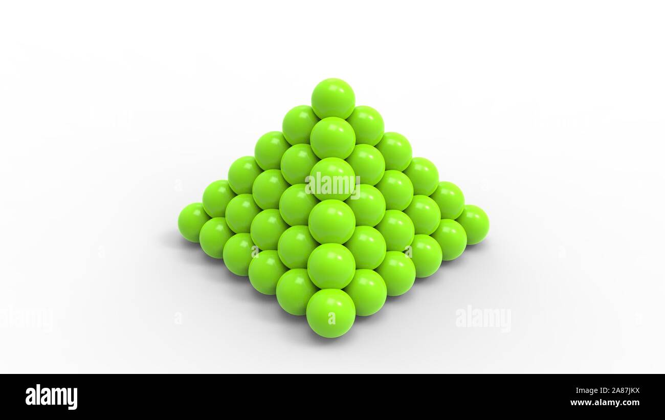 3d rendering of a pyramid of balls isolated in white background Stock ...