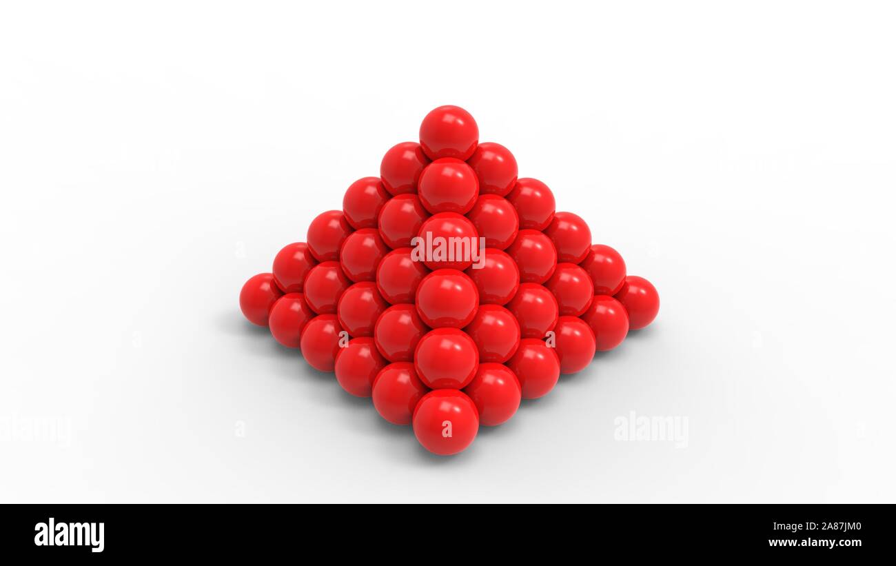 3d rendering of a pyramid of balls isolated in white background Stock ...