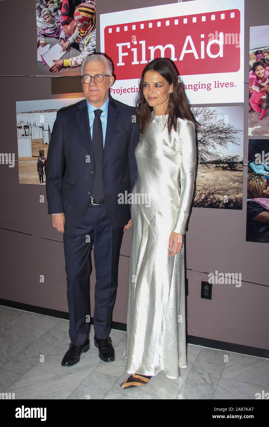 New York NY Nov 6: Katie Holmes and David Linde attends the FilmAid ...