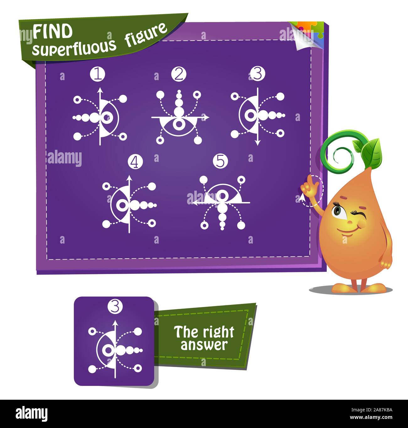 Visual Game for children and adults. Development of logic, iq. Task ...