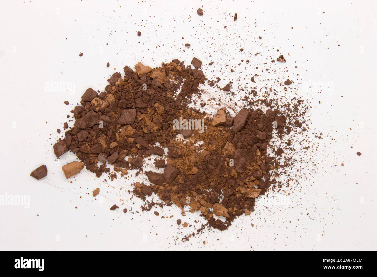 This is a photograph of Brown Powder Eye shadow isolated on a White ...