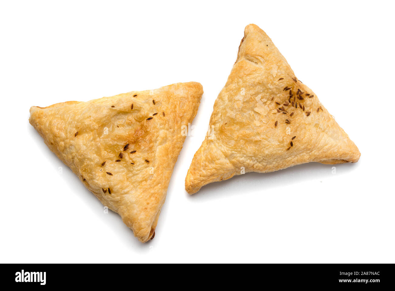 Triangular meat pie isolated on a white background Stock Photo - Alamy