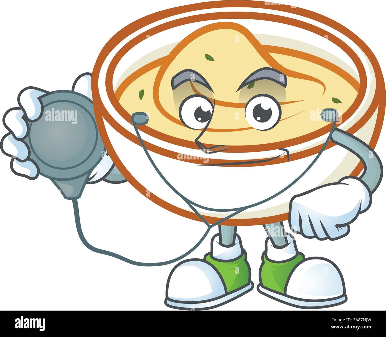Mashed potatoes cartoon character with mascot doctor Stock Vector Image ...